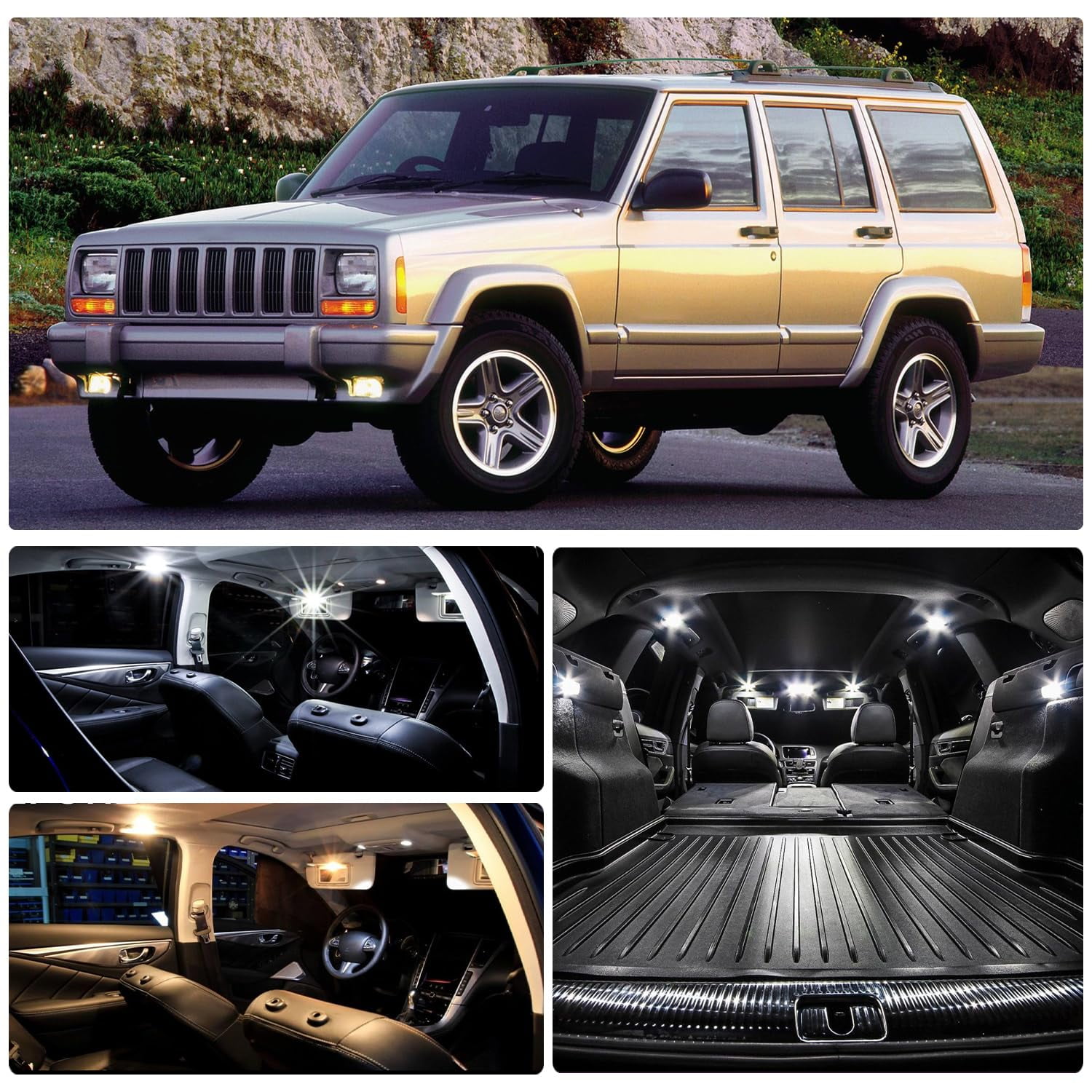 Cherokee XJ White LED Interior Lights Bulb Kit for Jeep Cherokee XJ ...