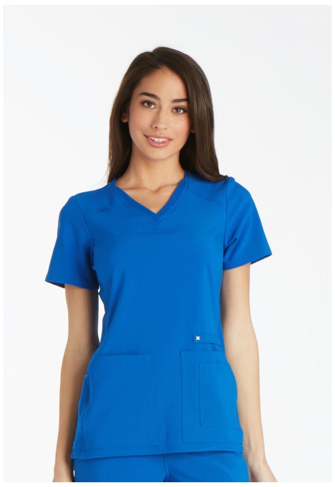 Cherokee iFlex Women Scrubs Top V-Neck Knit Panel CK605 - Walmart.com