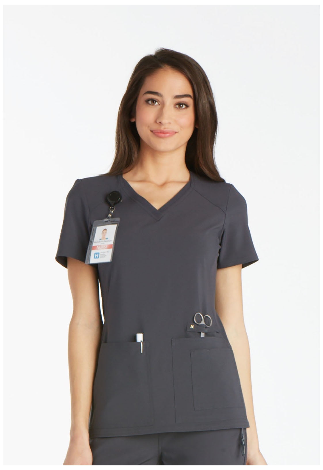 Cherokee iFlex Women Scrubs Top V-Neck Knit Panel CK605 - Walmart.com
