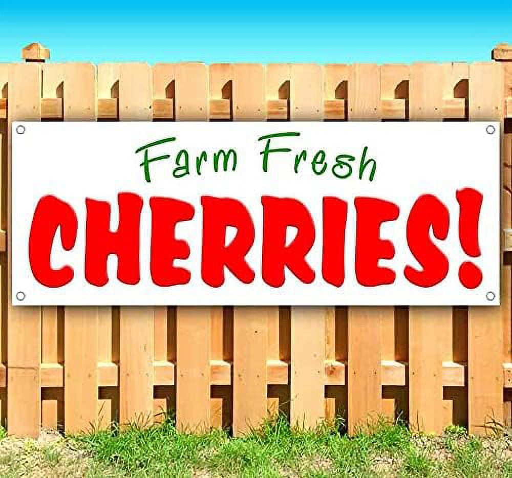 Cherries 13 Oz Banner | Non-Fabric | Heavy-Duty Vinyl Single-Sided With ...