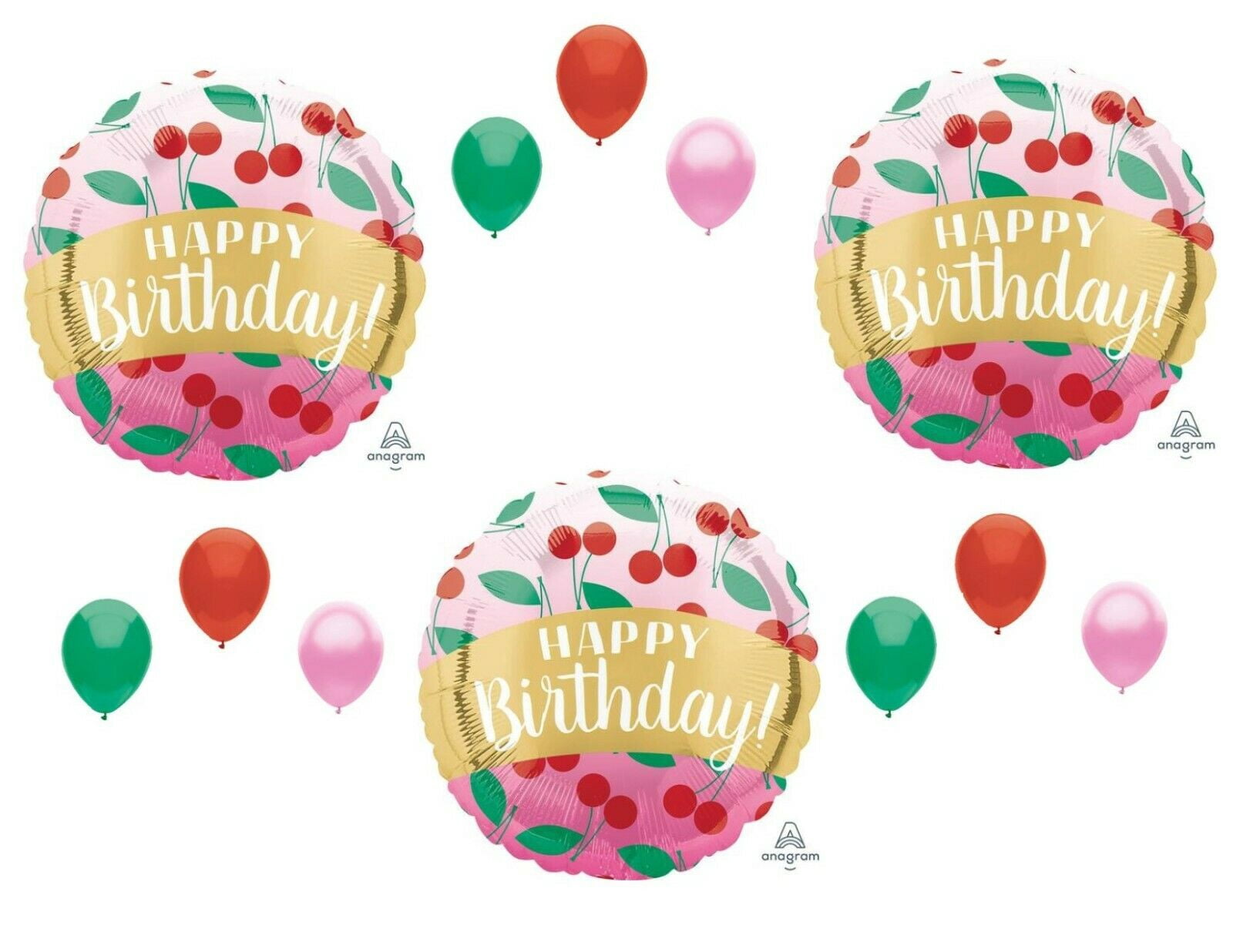 Cherries Cherry Pie Happy Birthday party Balloons Decorations Fruit ...