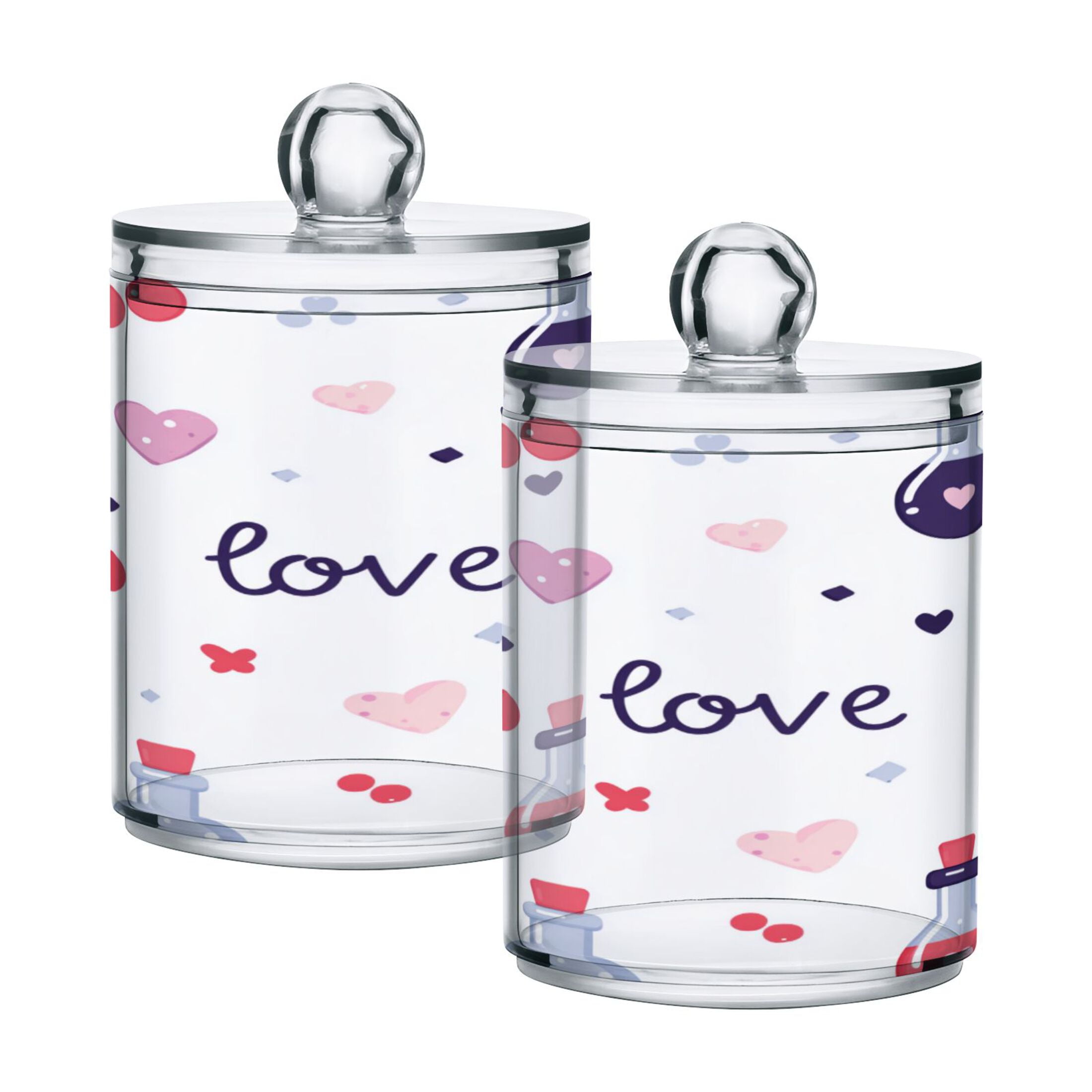 Cherries Hearts Valentine Theme Patterns Translucent Plastic Cans ...