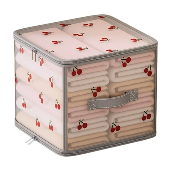 Cherries Patterns Foldable Clothes Storage Box Large Capacity Fabric ...