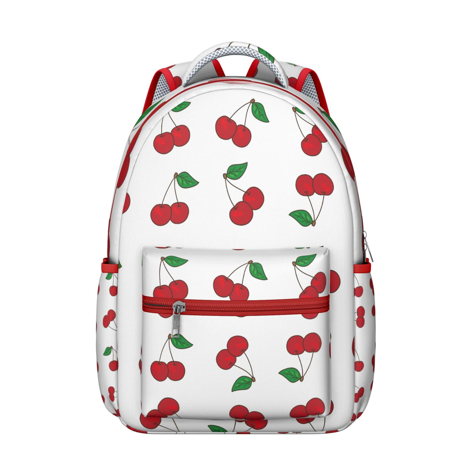 Cherries Print Backpack Adorable Pink Cherry Pattern Students School ...