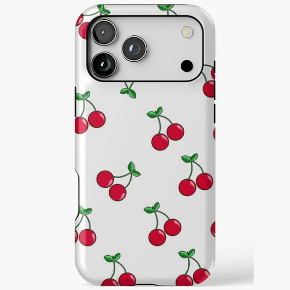 Cherries Red Fruit Pattern Art Phone Case Compatible iPhone 17 through ...