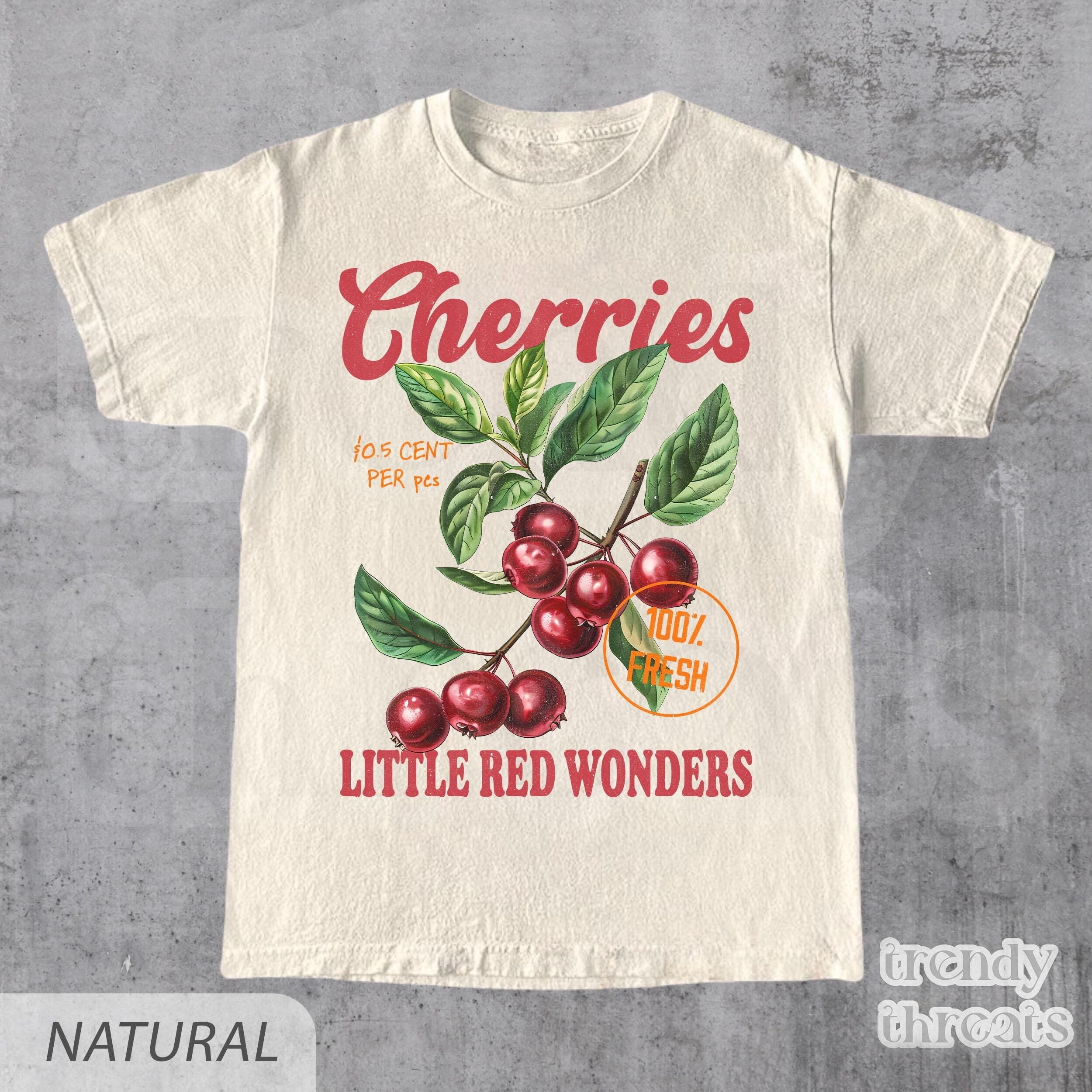 Cherries Retro Graphic T Shirt, 90s Fruits Shirt, Old School Cherries ...