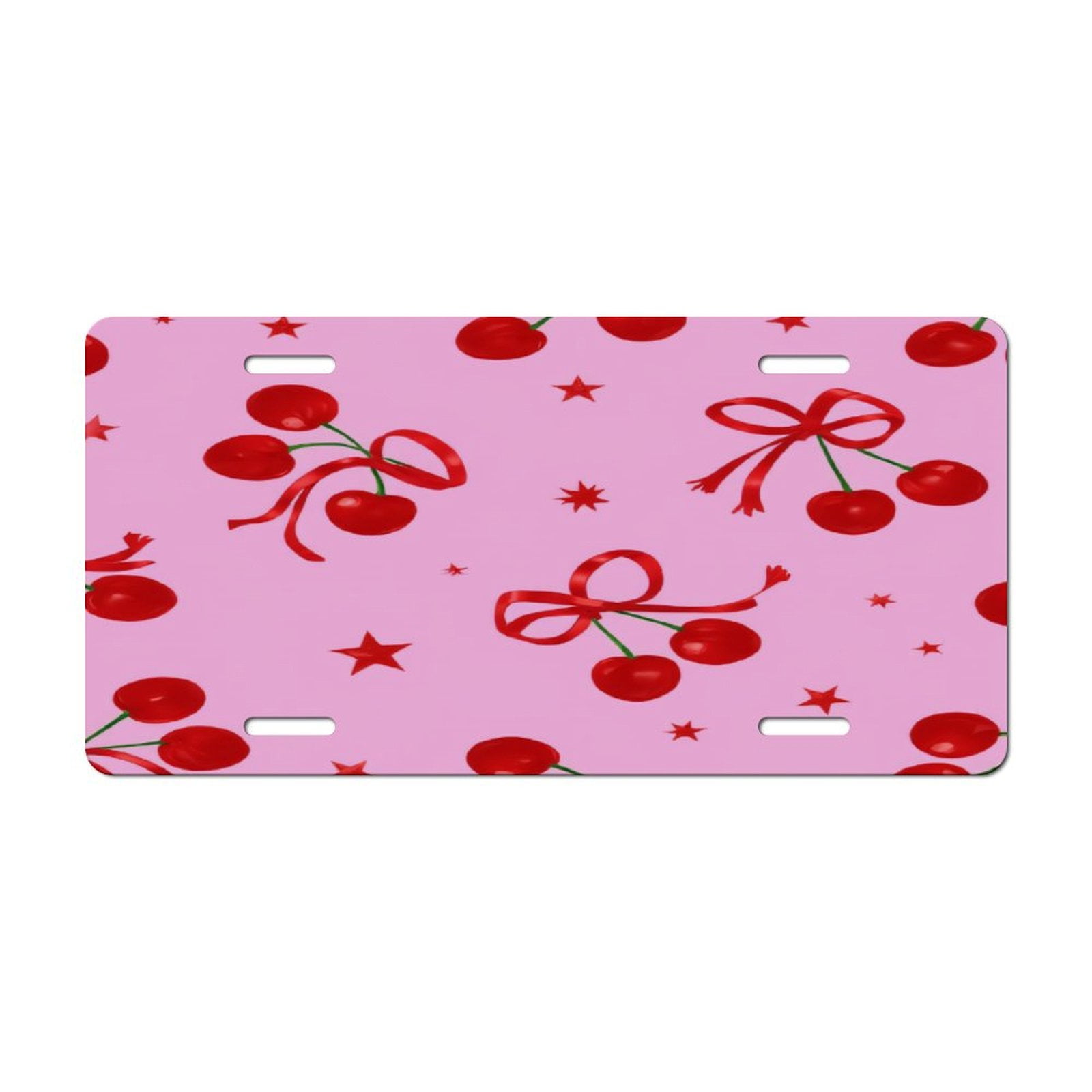 Cherries And Stars Pattern Car Decorative Front License Plate,Vanity ...