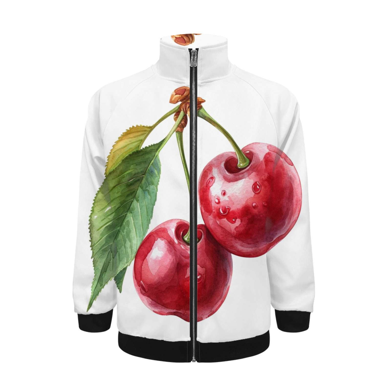 Cherries With Leaf On Top Of Them Jacket Men's Street Cool Long Sleeves ...