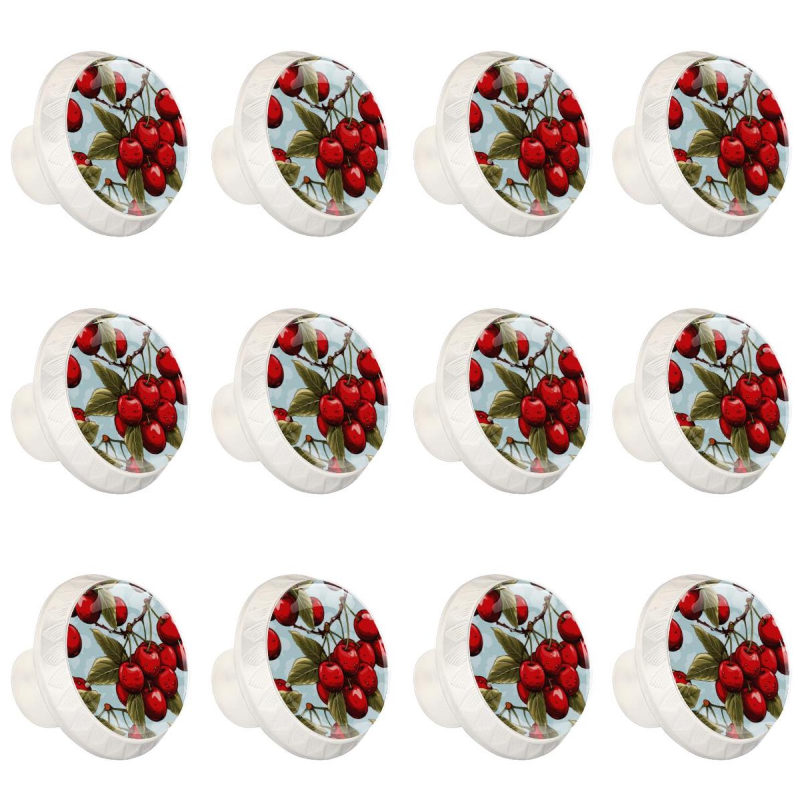 Cherry 12 Pcs White Round Drawer Pulls with Screws,ABS and Glass ...
