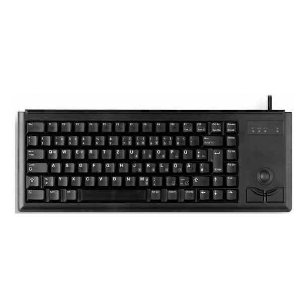 Cherry 15″ Ultraslim USB Keyboard with Optical Trackball, Black ...