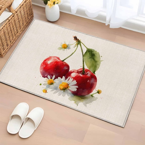 Cherry 2'x3' Rug for Entryway Front Door Kitchen Sink Area, Oil ...