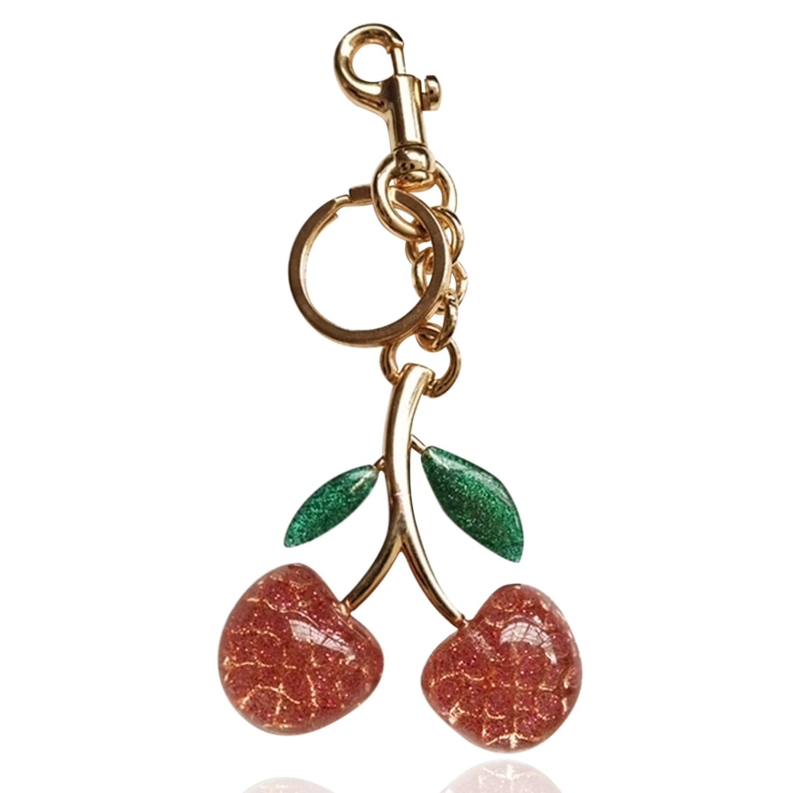 Cherry Bag Charm Cherry Keychain Charm Metal Accessory Sparkling Resin ...