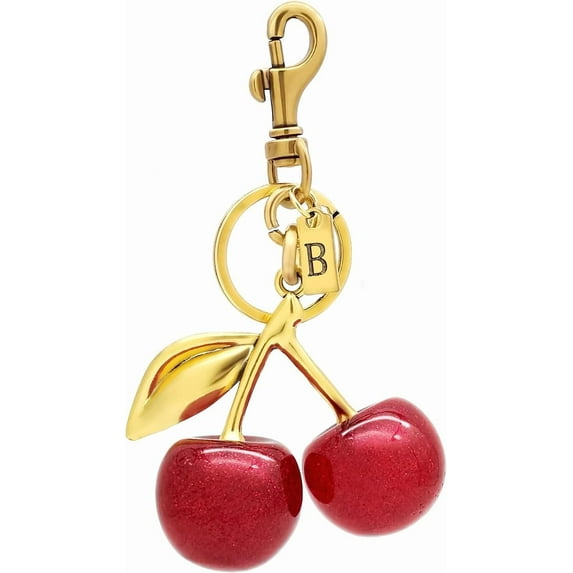 Cherry Bag Charm with Letter Tag for Women - Cute Purse Accessories ...