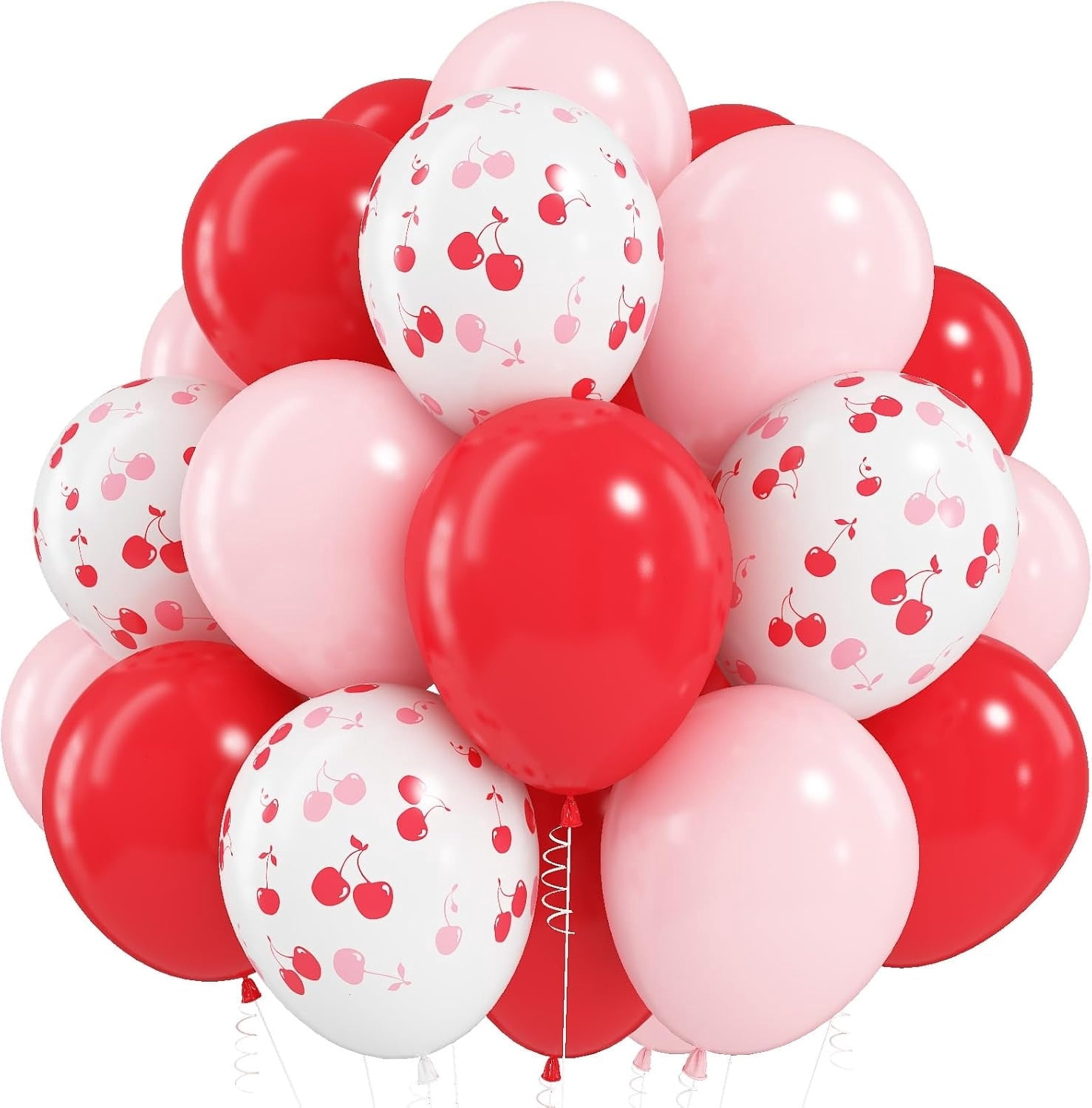 Cherry Balloons, 12 Inch Red and Pink Balloons Cherry on Top Balloon ...