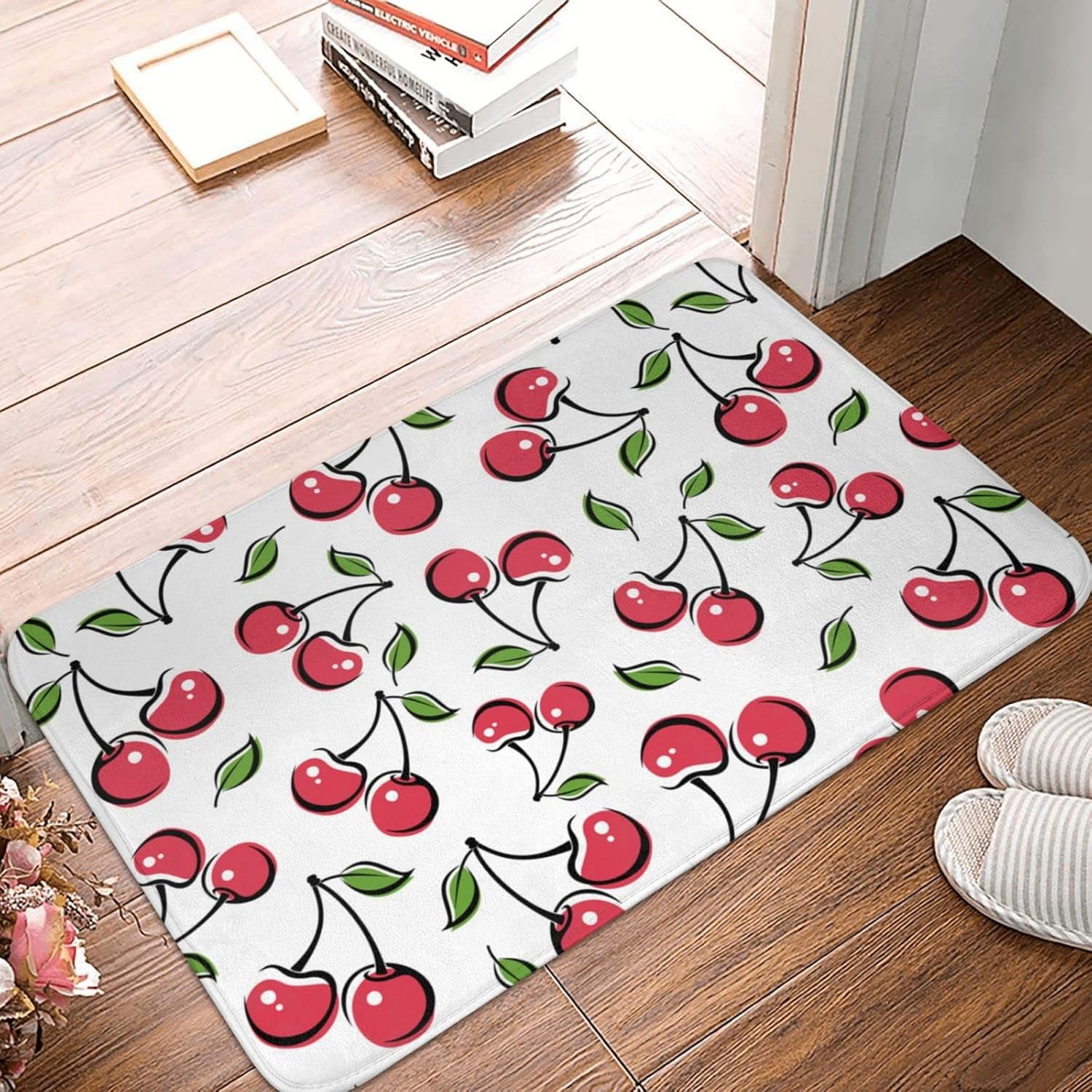 Cherry Bath Mats Soft Absorbent NonSlip Floor Rugs Ideal for Bathroom ...