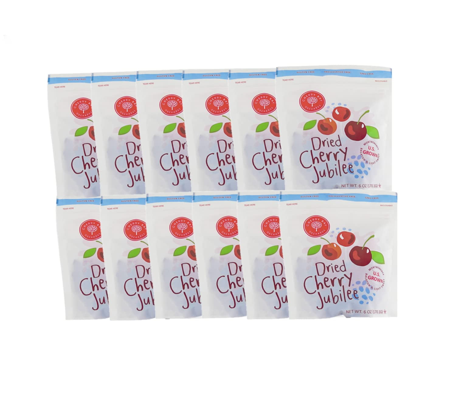Cherry Bay Orchards Dried Cherry Mix – (6oz Bags) - 12 Pack - Includes ...