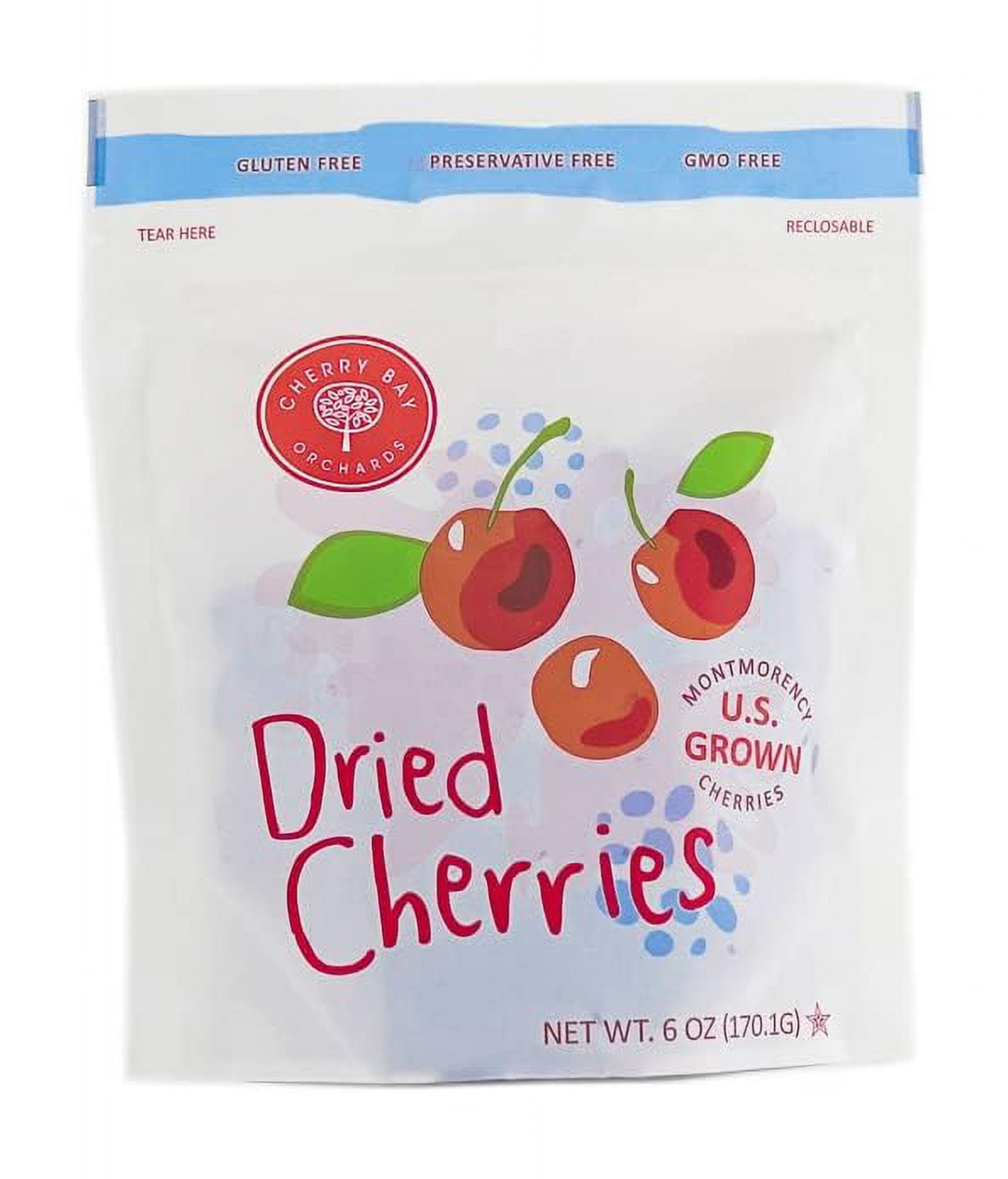 Cherry Bay Orchards Sweet Dried Montmorency Cherries, Produce Fruit, 6 ...