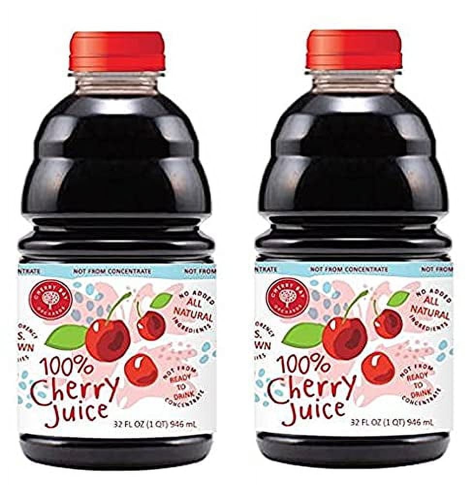 Cherry Bay Orchards Tart Cherry Juice, 32 oz, 2 pack - 100% Natural ...
