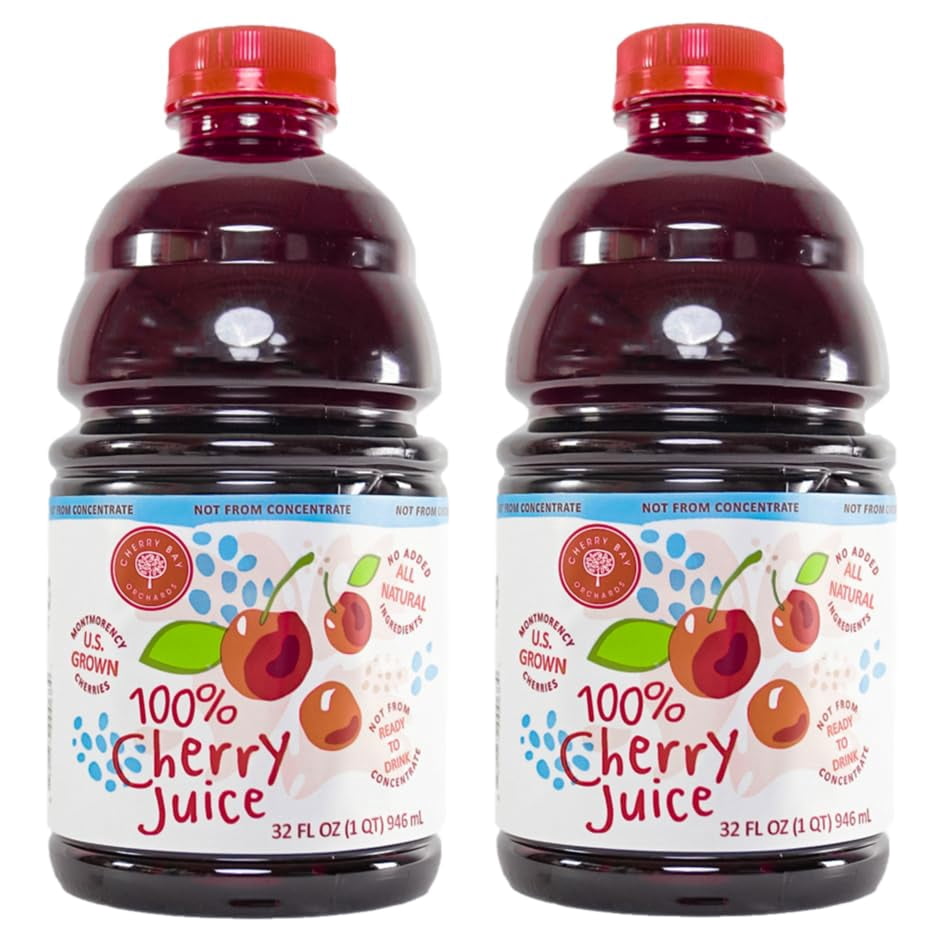 Cherry Bay Orchards Tart Cherry Juice, 32 oz, 2 pack - 100% Natural ...