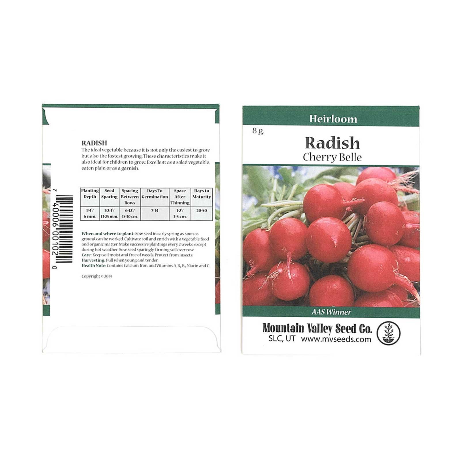 Cherry Belle Radish Seeds - 8 Gram Seed Packet - Heirloom Garden Seeds ...