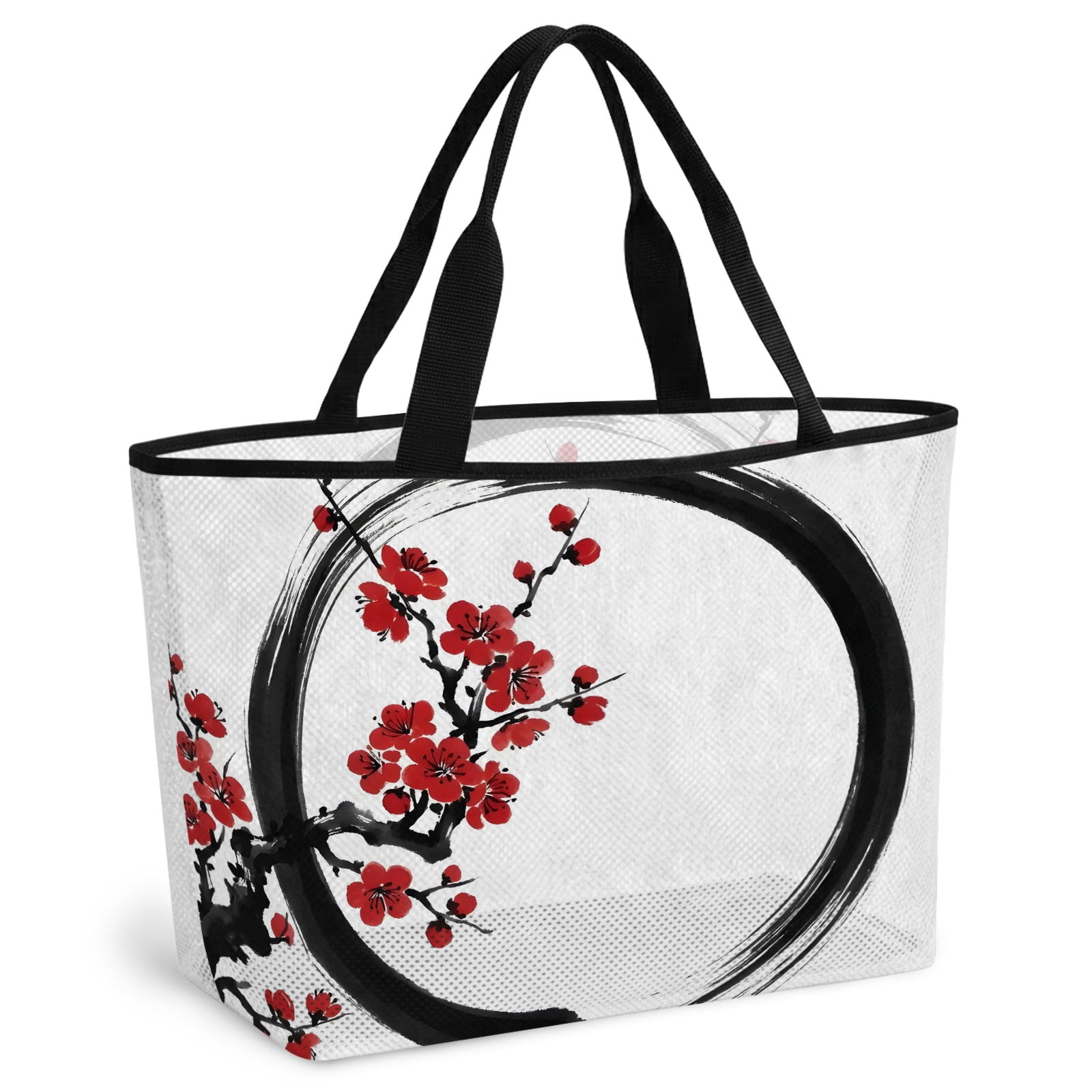 Cherry Blossom Beach Bag for Women, Large Breathable Mesh Beach Tote ...