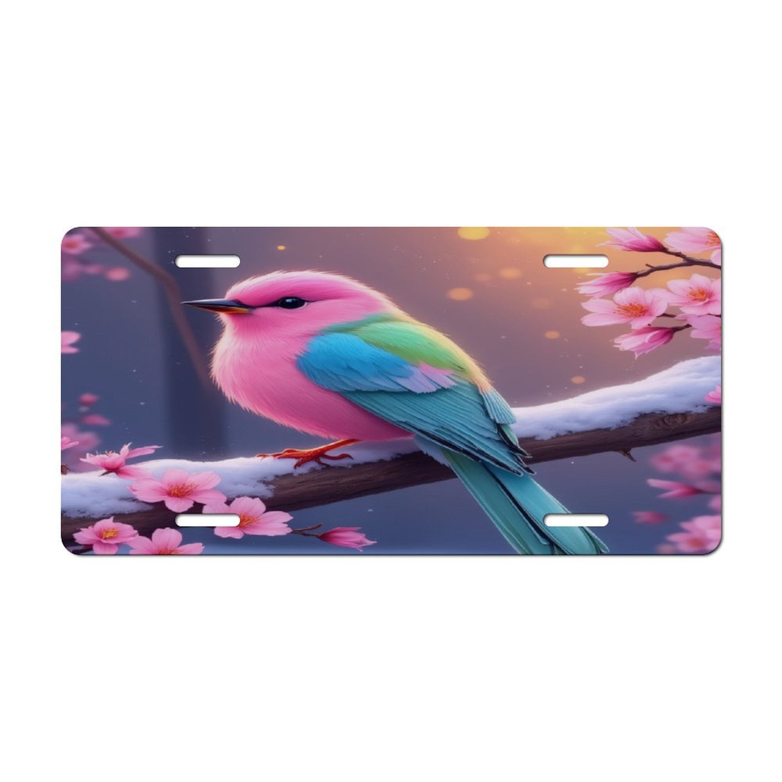 Cherry Blossom Bird Perch Car Decorative Front License Plate,Vanity Tag ...