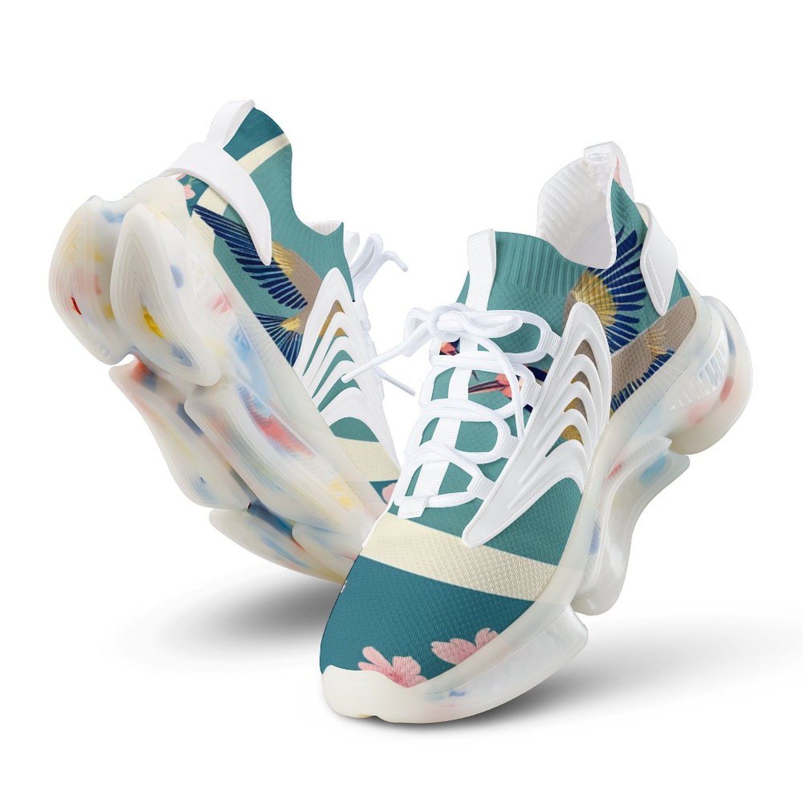 Cherry Blossom Birds Art Print Walking Shoes for Men Woman Lightweight ...