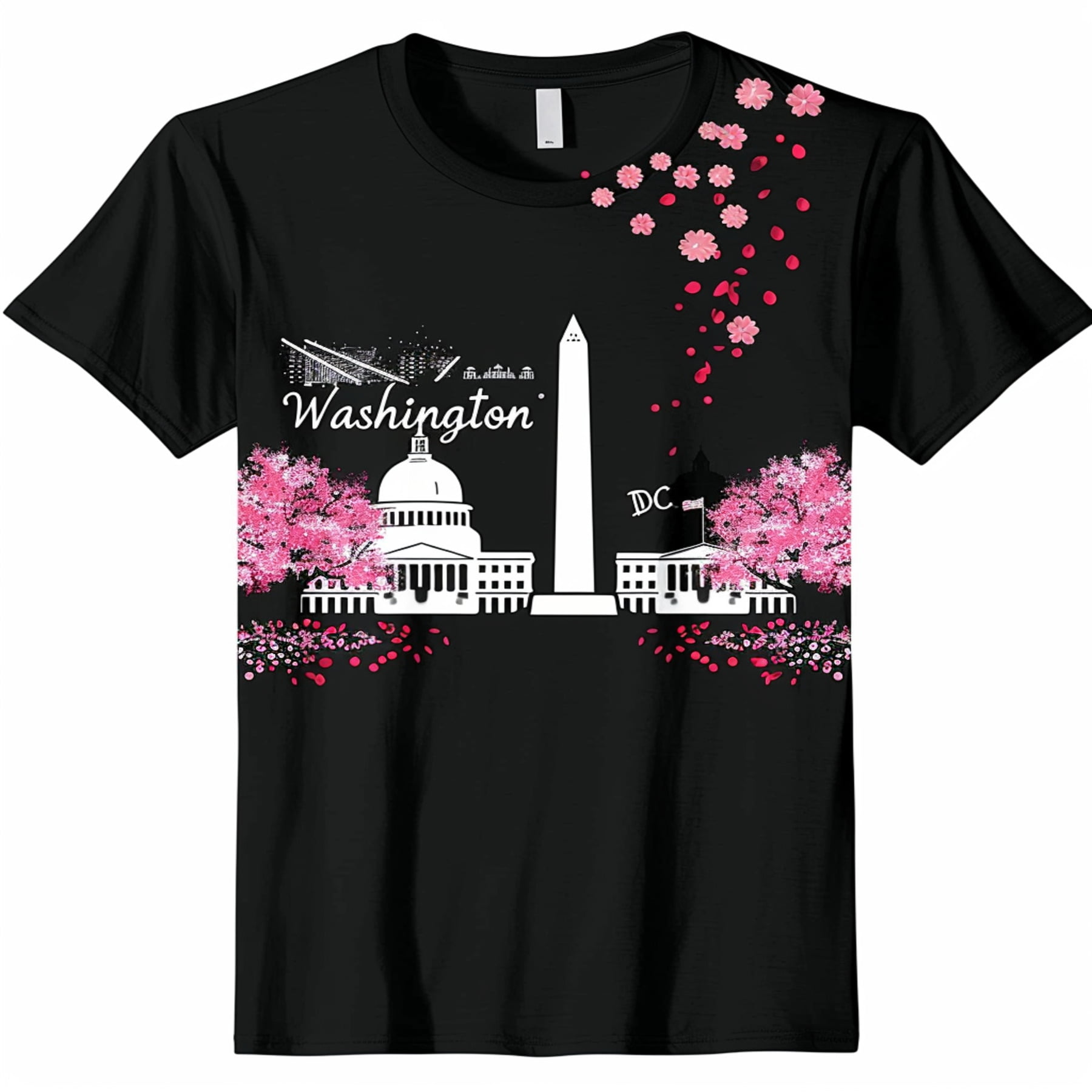 Cherry Blossom Black T Shirt Landmark Design Norman Style Iconic ...