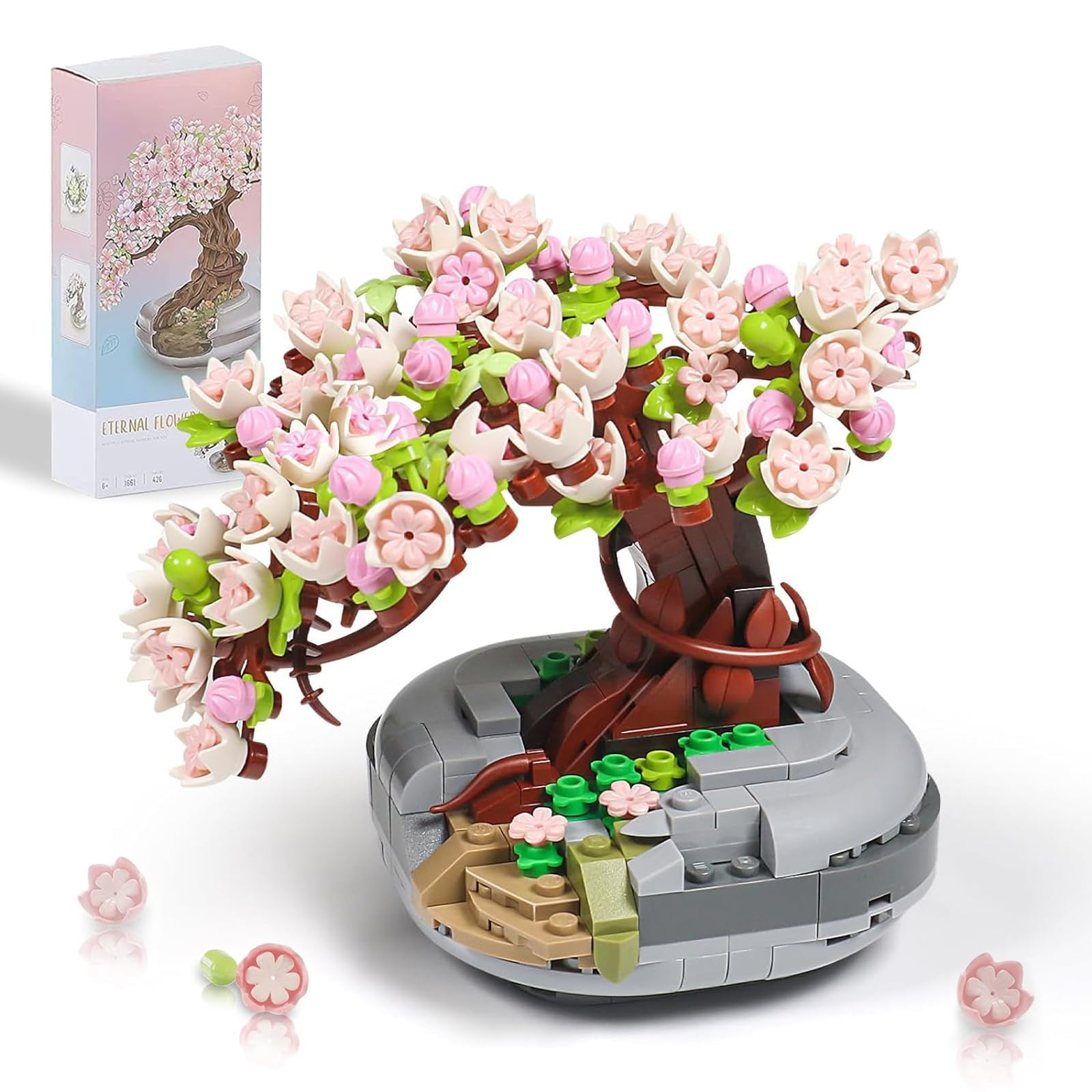 Cherry Blossom Bonsai Tree Building Set, Flowers Sakura Botanical Mini ...