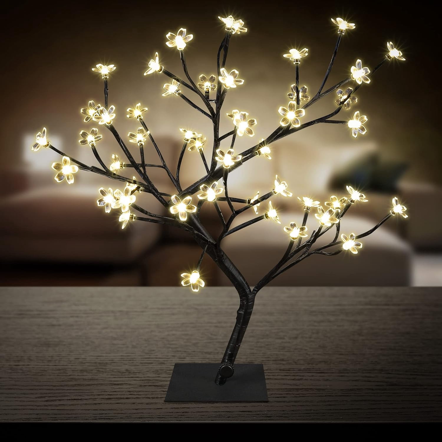 Cherry Blossom Bonsai Tree Light 18IN Tree Lamp with 48 LED Japanese ...