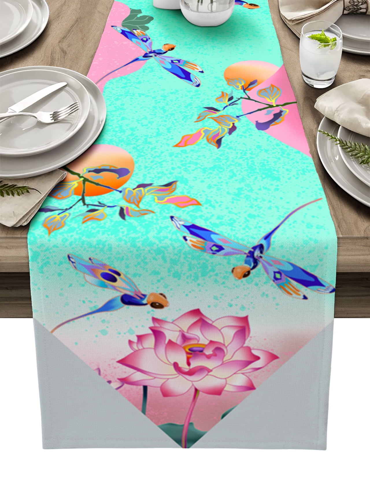 Cherry Blossom Branch Flower Chinese Style Table Runner Wedding Dining ...