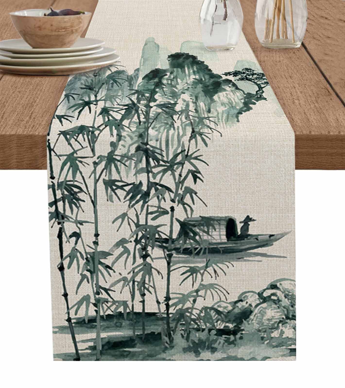 Cherry Blossom Branch Flower Chinese Style Table Runner Wedding Dining ...