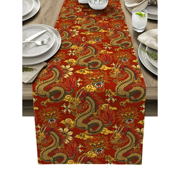 Cherry Blossom Branch Flower Chinese Style Table Runner Wedding Dining ...