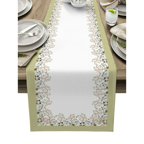 Cherry Blossom Branch Flower Chinese Style Table Runner Wedding Dining ...