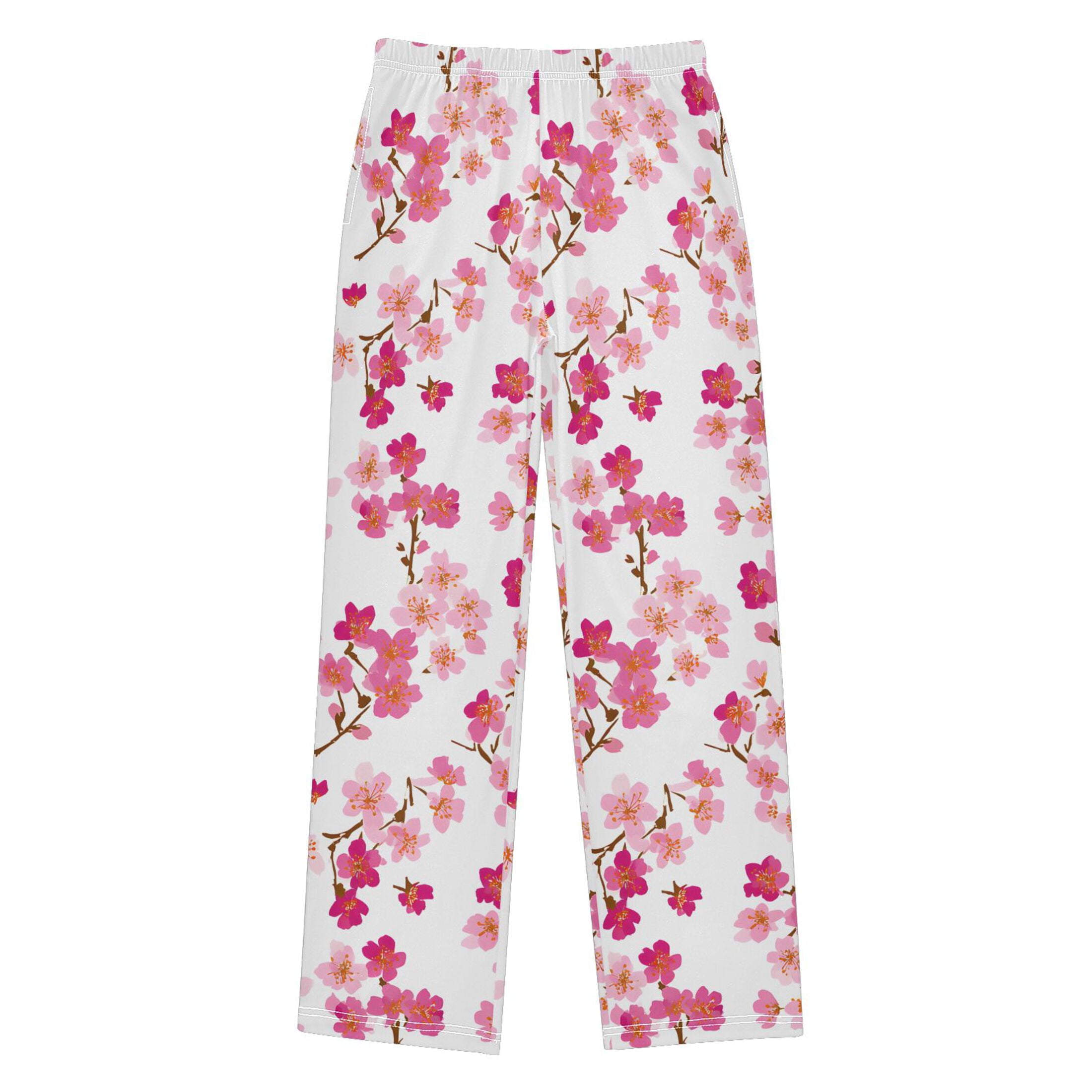 Cherry Blossom Branch Pajama Pants Soft Lightweight Lounge Pants ...