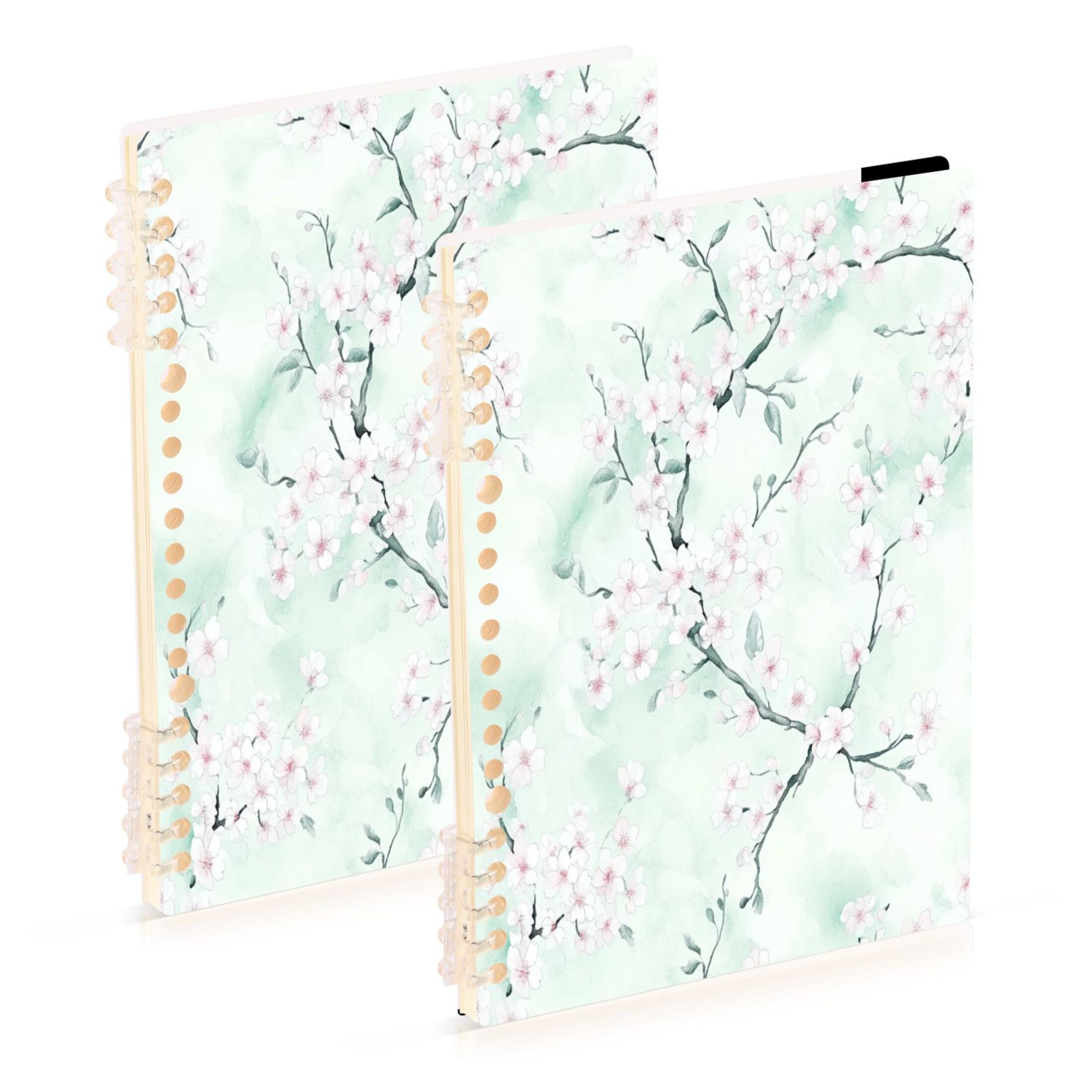 Cherry Blossom Branches 2-Piece A5 PP Notebooks, Adjustable Rings, 80g ...