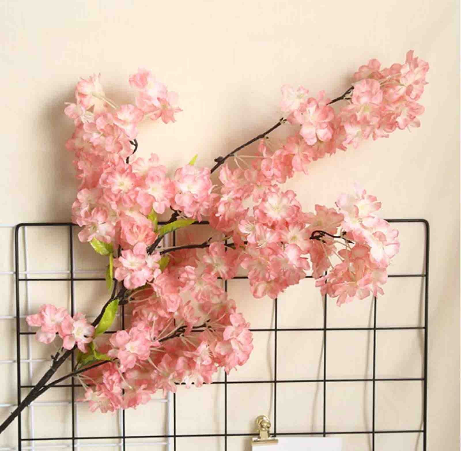 Cherry Blossom Branches,41" Silk Pink Cherry Blossom Flowers Bouquet ...
