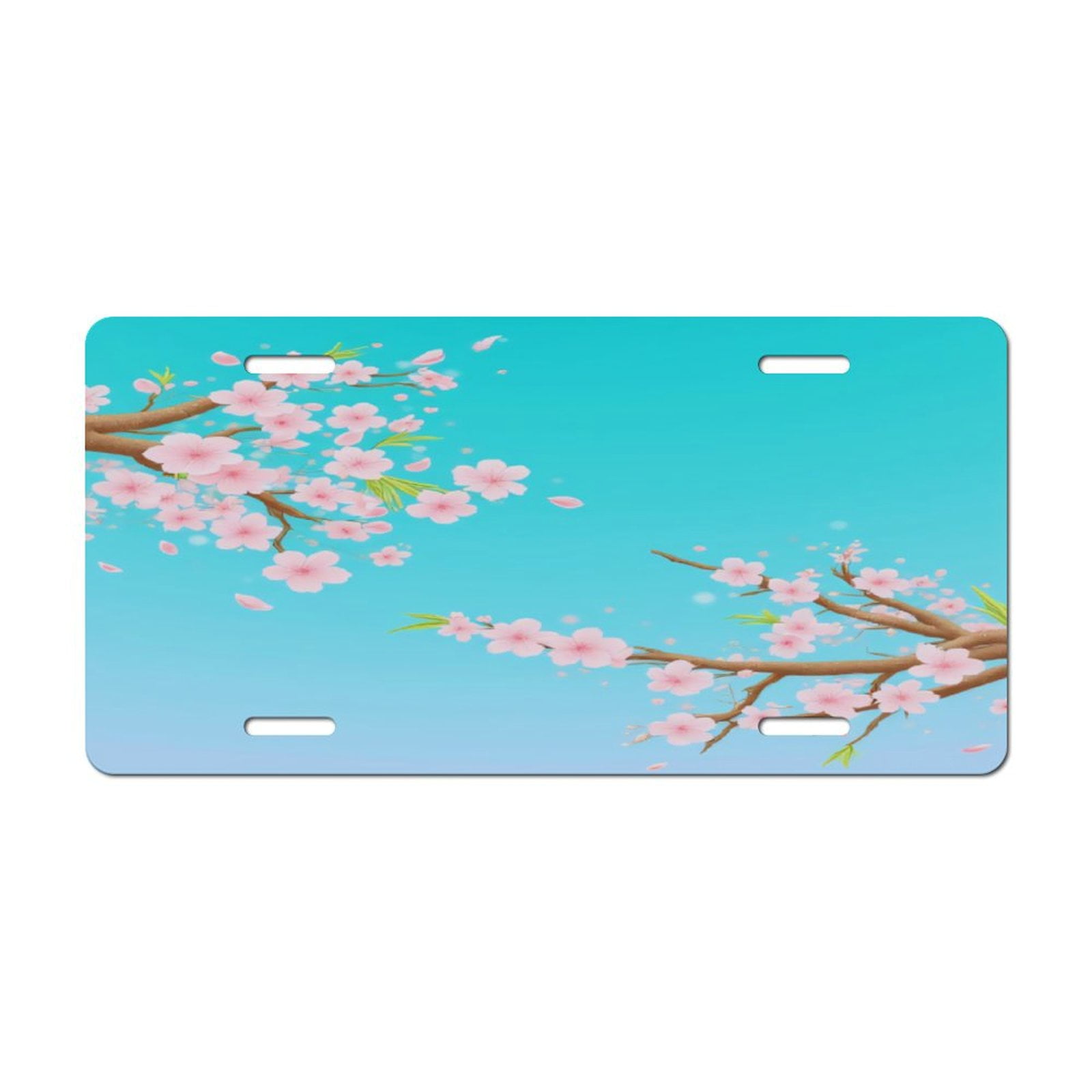 Cherry Blossom Branches License Plate Lightweight Aluminum Automotive ...