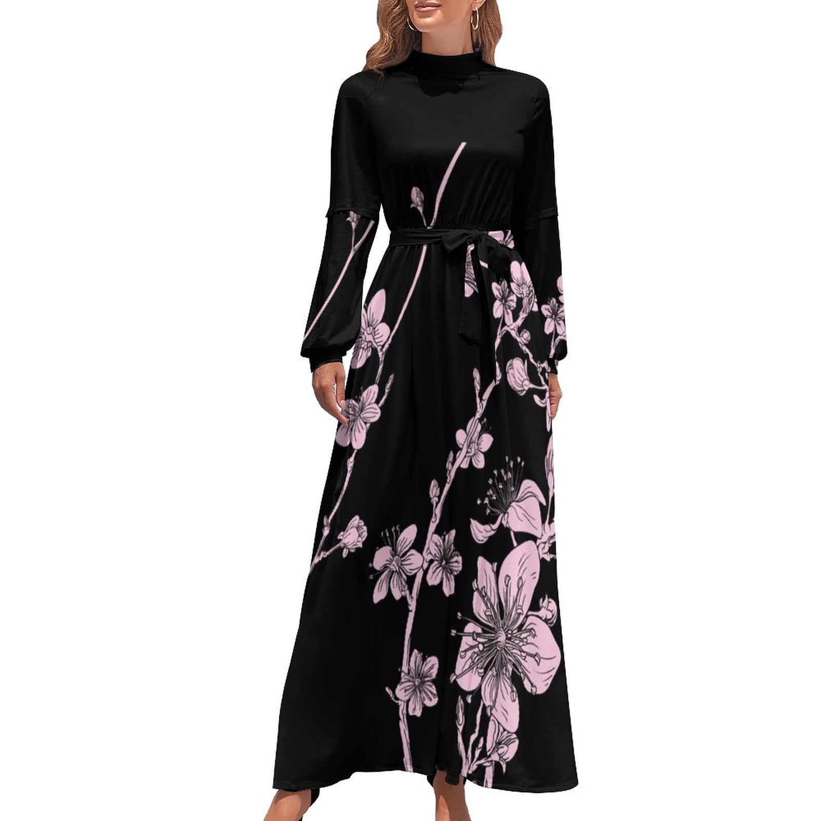 Cherry Blossom Branches Long Dress Dresses for wedding party Women's ...