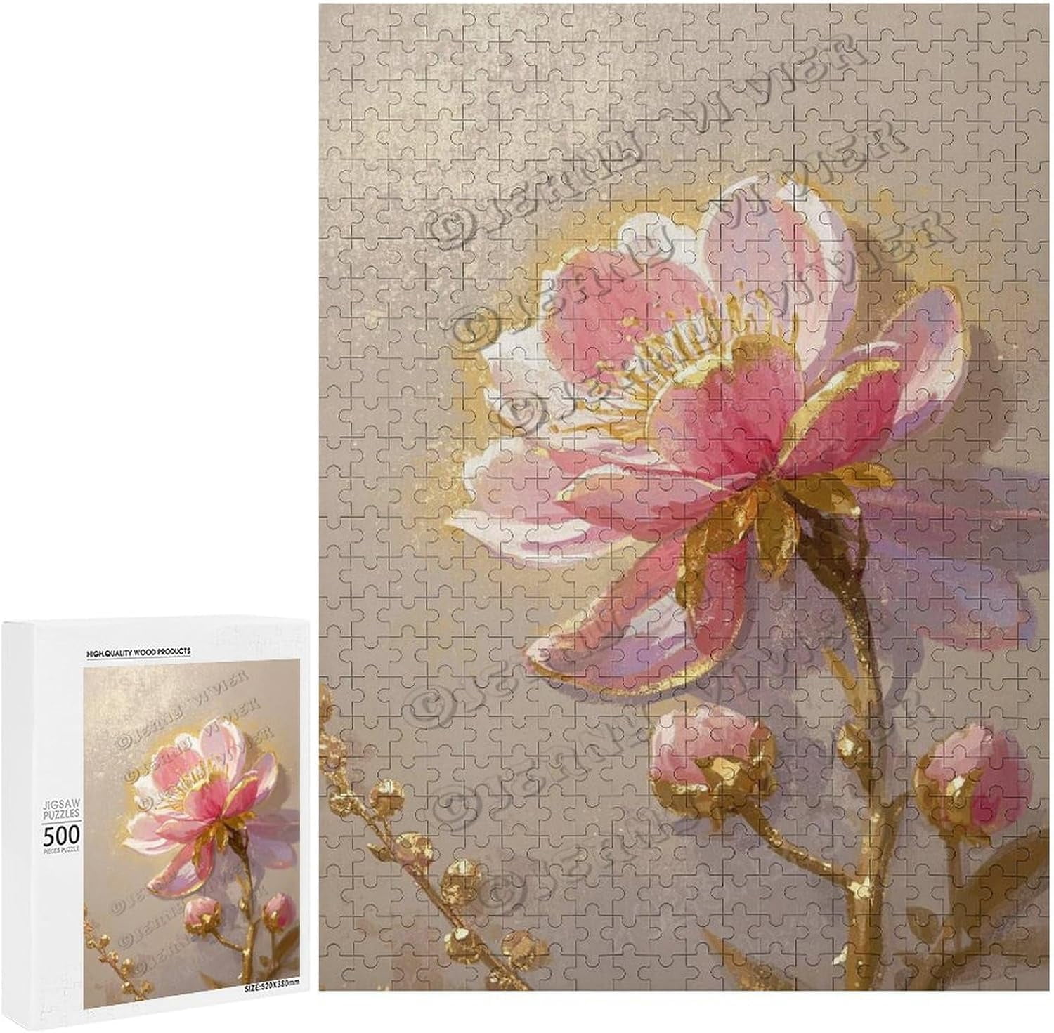 Cherry Blossom Branches Wooden Puzzle 500 Pieces – Spring Design for ...