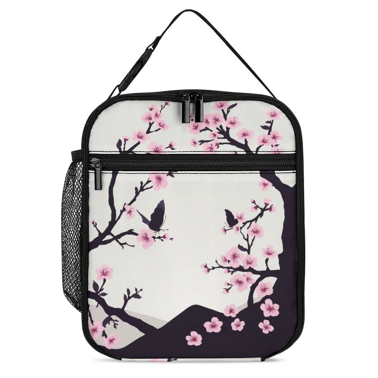 Cherry Blossom Butterflies Tree Lunch Bags Cooler Bag Reusable Lunch ...