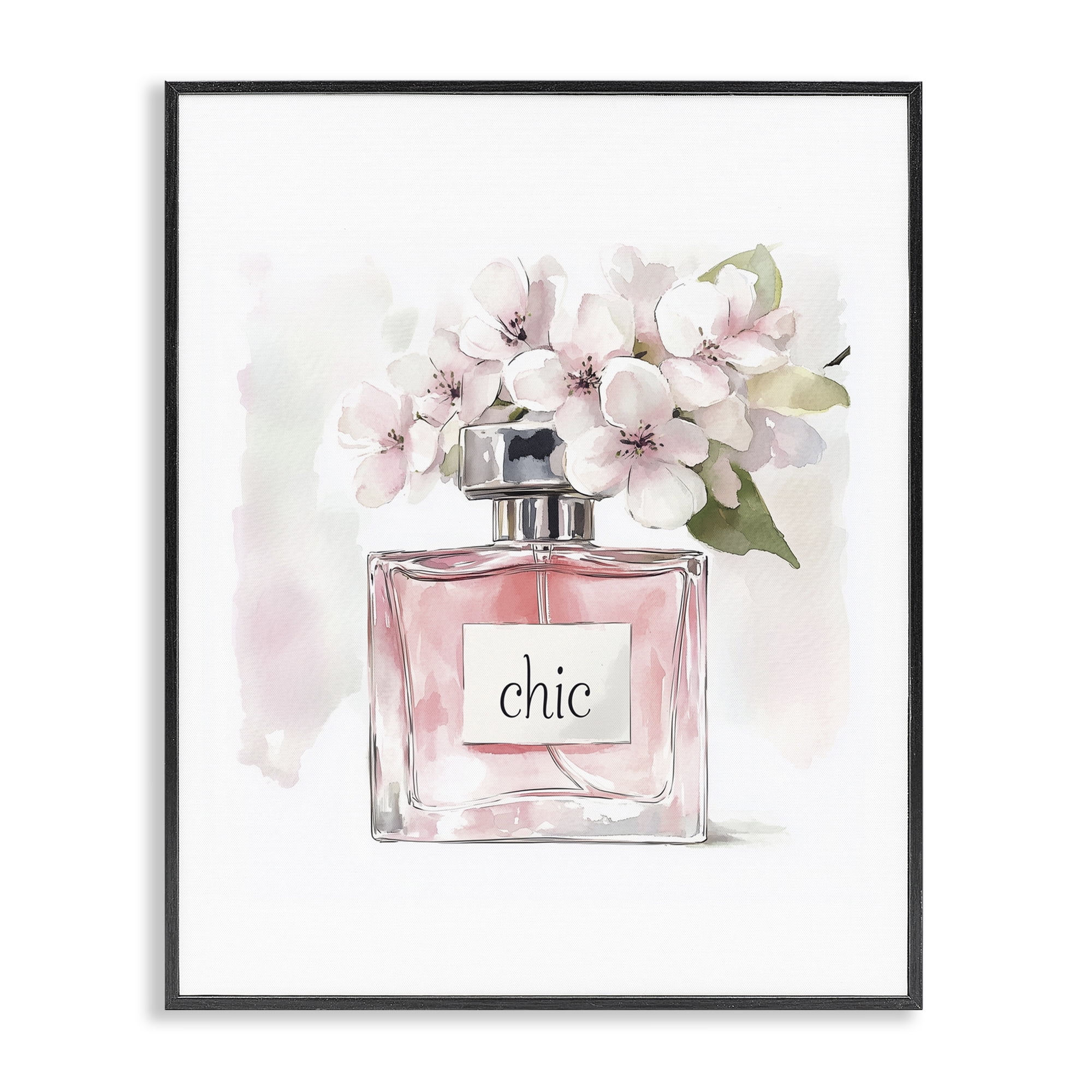 Cherry Blossom Chic Perfume Black Framed Giclee Art, design by ...
