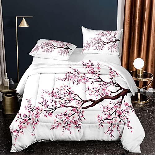Cherry Blossom Comforter Set Flower Mount Fuji Bedding Sets Floral ...
