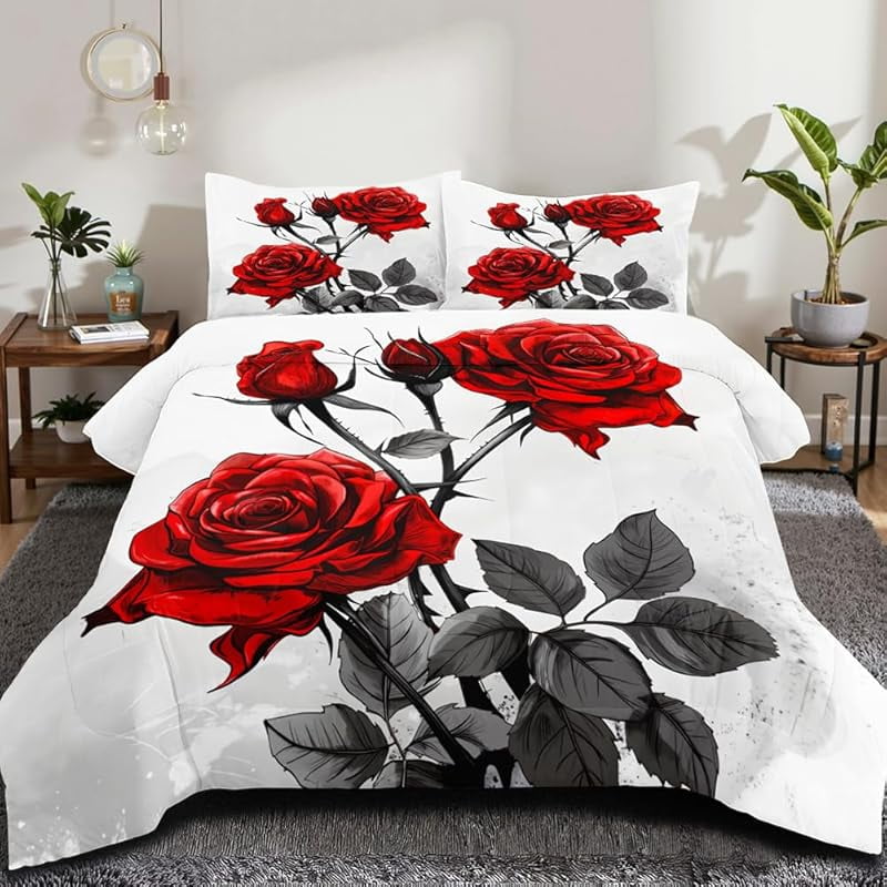 Cherry Blossom Comforter Set Queen Pink Cherry Blossoms Bedding Black ...