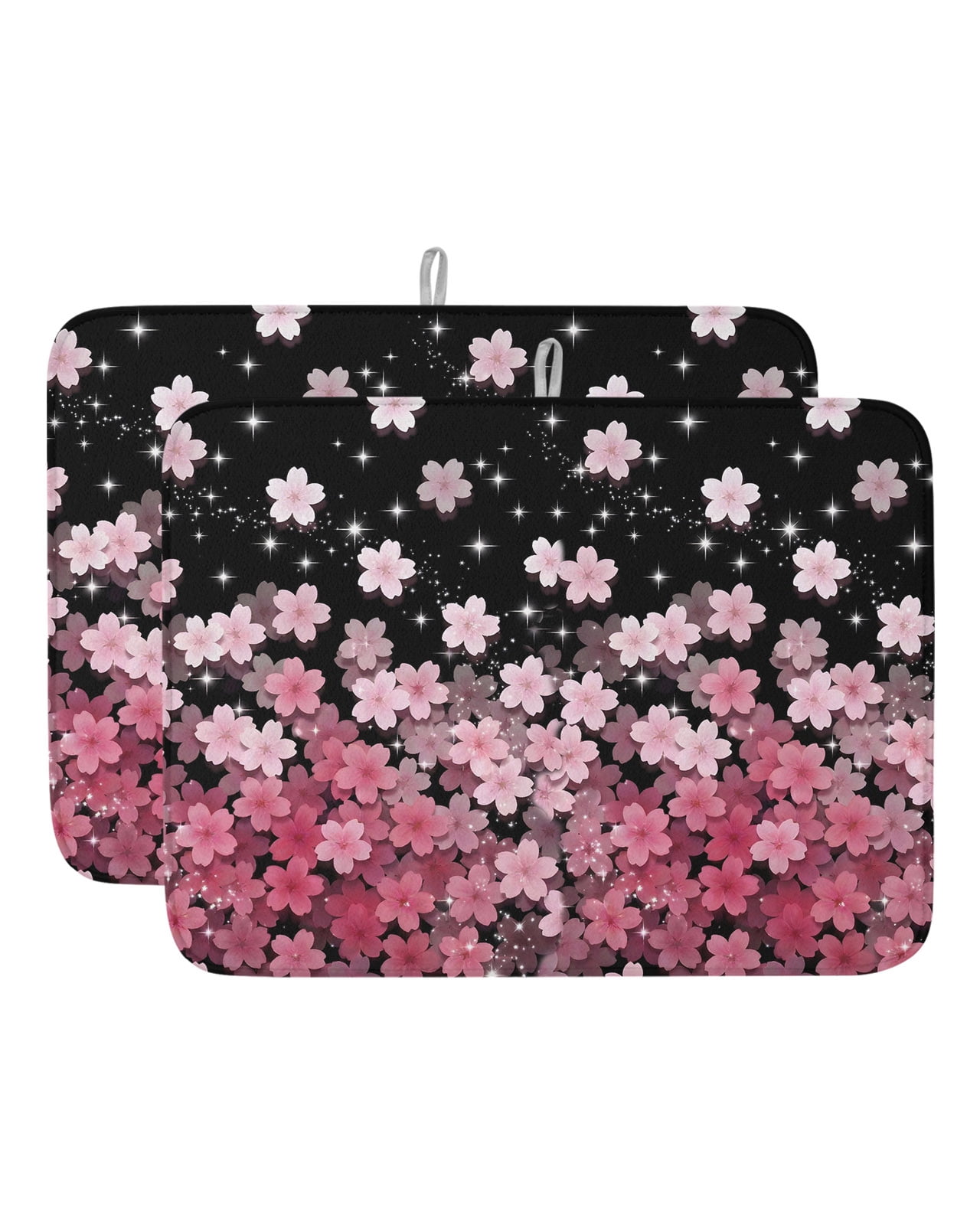 Cherry Blossom Dish Drying Mat 18x24 inch Pink Gradient Floral ...