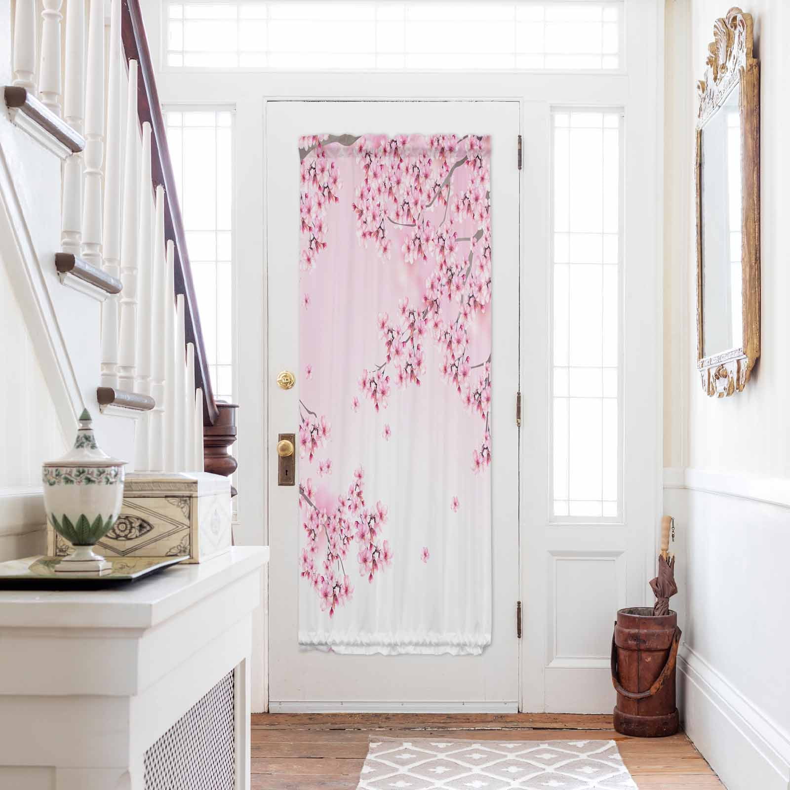 Cherry Blossom Door Curtains for Door Window, French Sidelight Front ...