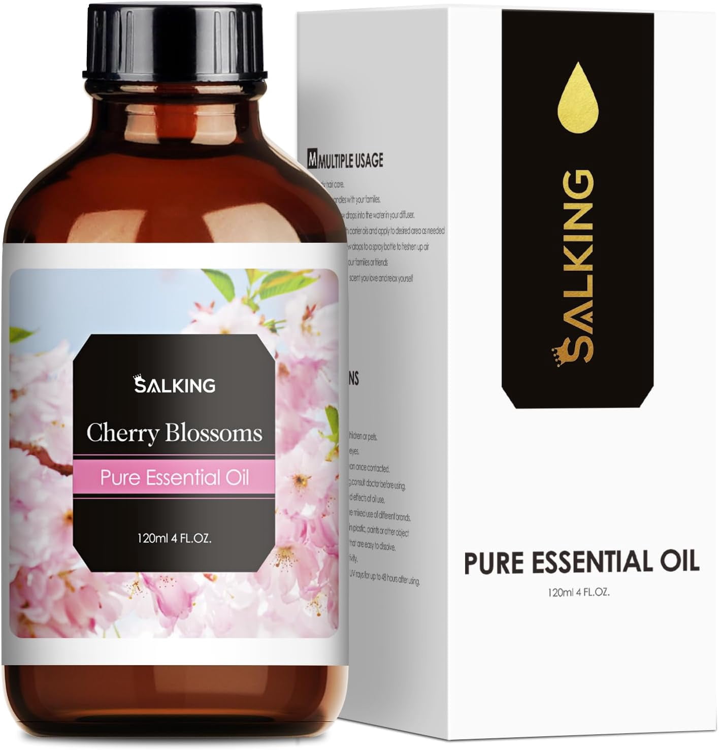 Cherry Blossom Essential Oil 120ml (4 Fl Oz), Pure & Natural Fragrance ...