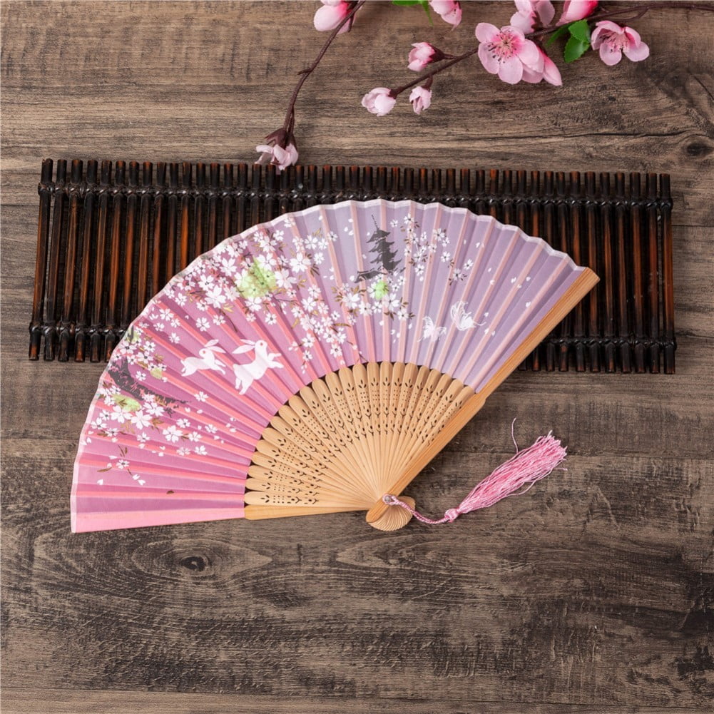 Cherry Blossom Fans Asian Wedding Favors Delicate Folding Hand Fans ...