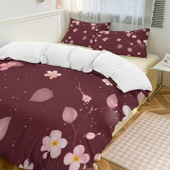 Cherry Blossom Floral Print 3D Set Duvet Cover Quilt Cover Theme for ...