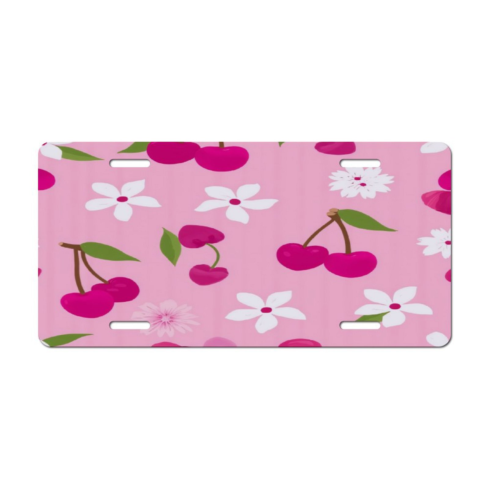 Cherry Blossom Floral Print License Plate Lightweight Aluminum ...